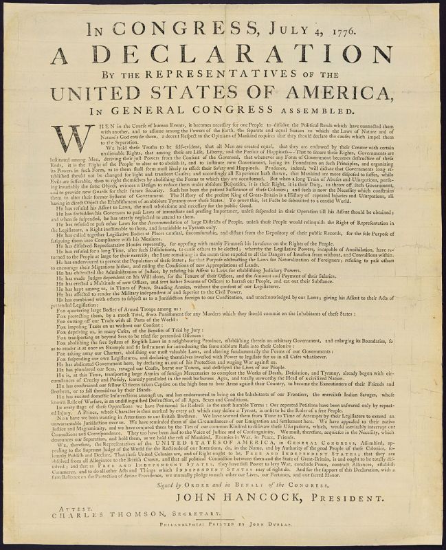 Copy of Declaration of Independence Survived Civil War Behind Wallpaper ...