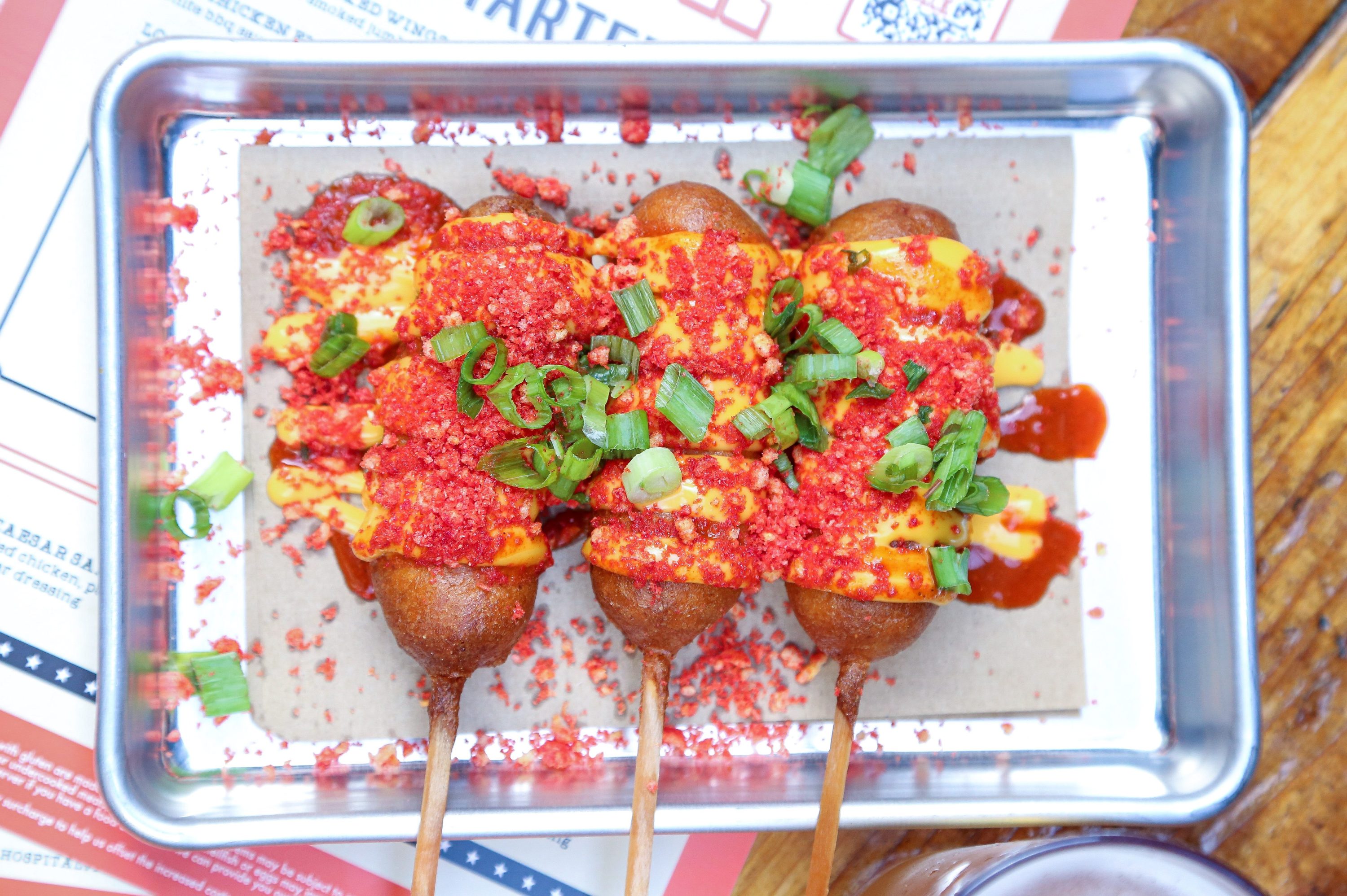 Recipe: Make Chef Todd Nash's Flaming Hot Cheeto Corn Dogs - InsideHook